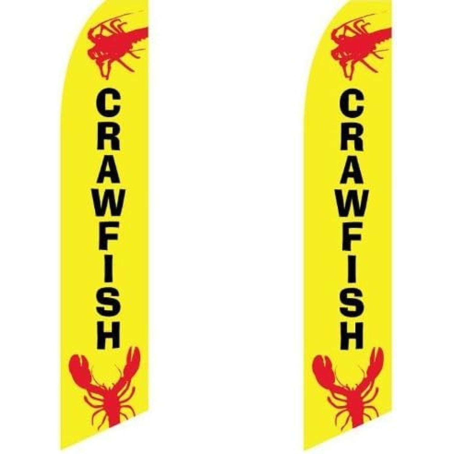 2 (two) Pack Tall Swooper Flags Crawfish Yellow Red Black - Walmart.com