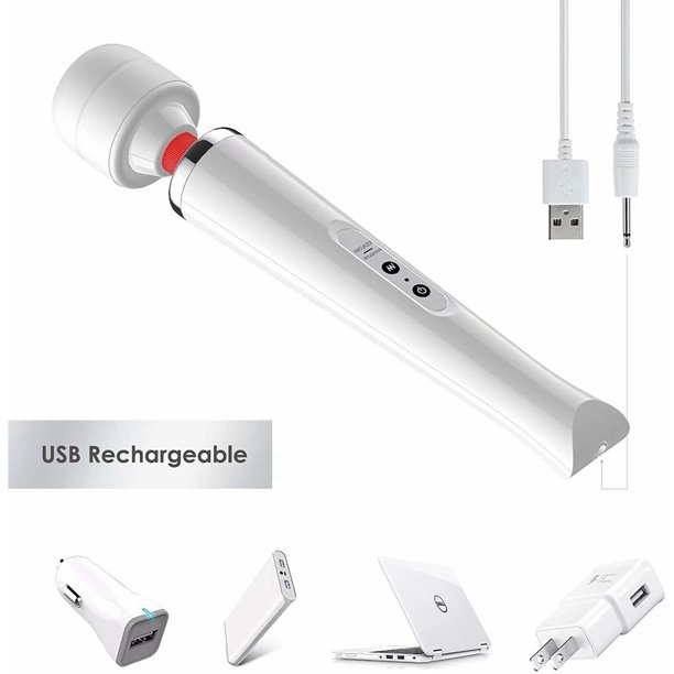 Rechargeable Wired Powerful Handheld Wand Massager with 10 Modes ...