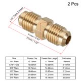 Uxcell Brass Tube Coupler 1/4" Flare Male Connector Pipe Coupling ...