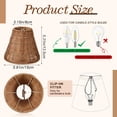 Set of 3 Rattan Lamp Shade Natural Rattan Clip-on Chandelier Lampshade ...