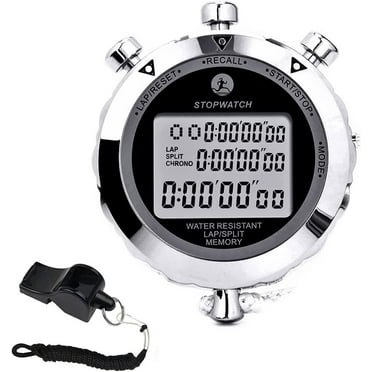 Rolilink Handheld Digital Clock Stopwatch, 10 Laps Waterproof Timer ...