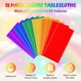 12 Pack 6 Color Rainbow Theme Tablecloth Assorted Plastic Disposable ...