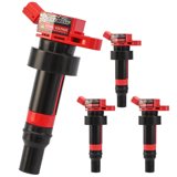 Set of 4 UF652 Engine Ignition Coils & Spark Plugs for Hyundai Kia ...