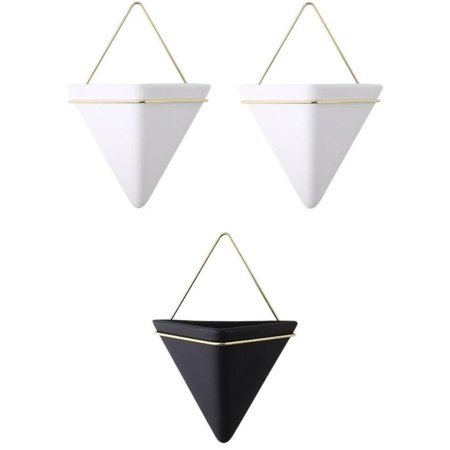 3 x Triangle Wall Planter Geometric Wall Mounted Flower Pot | Walmart ...