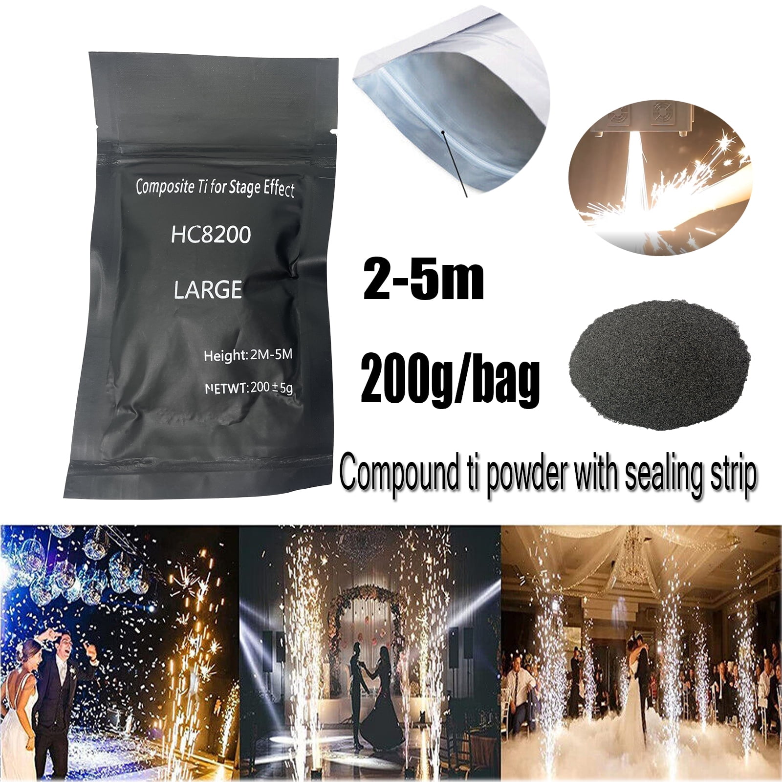 Small Fine Particles 2-3.5M Ti Powder 200g for Cold Spark Firework ...