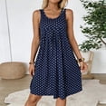 ClodeEU Women's Polka Dot Round Neck Tiered Mini Dress, Casual Loose ...