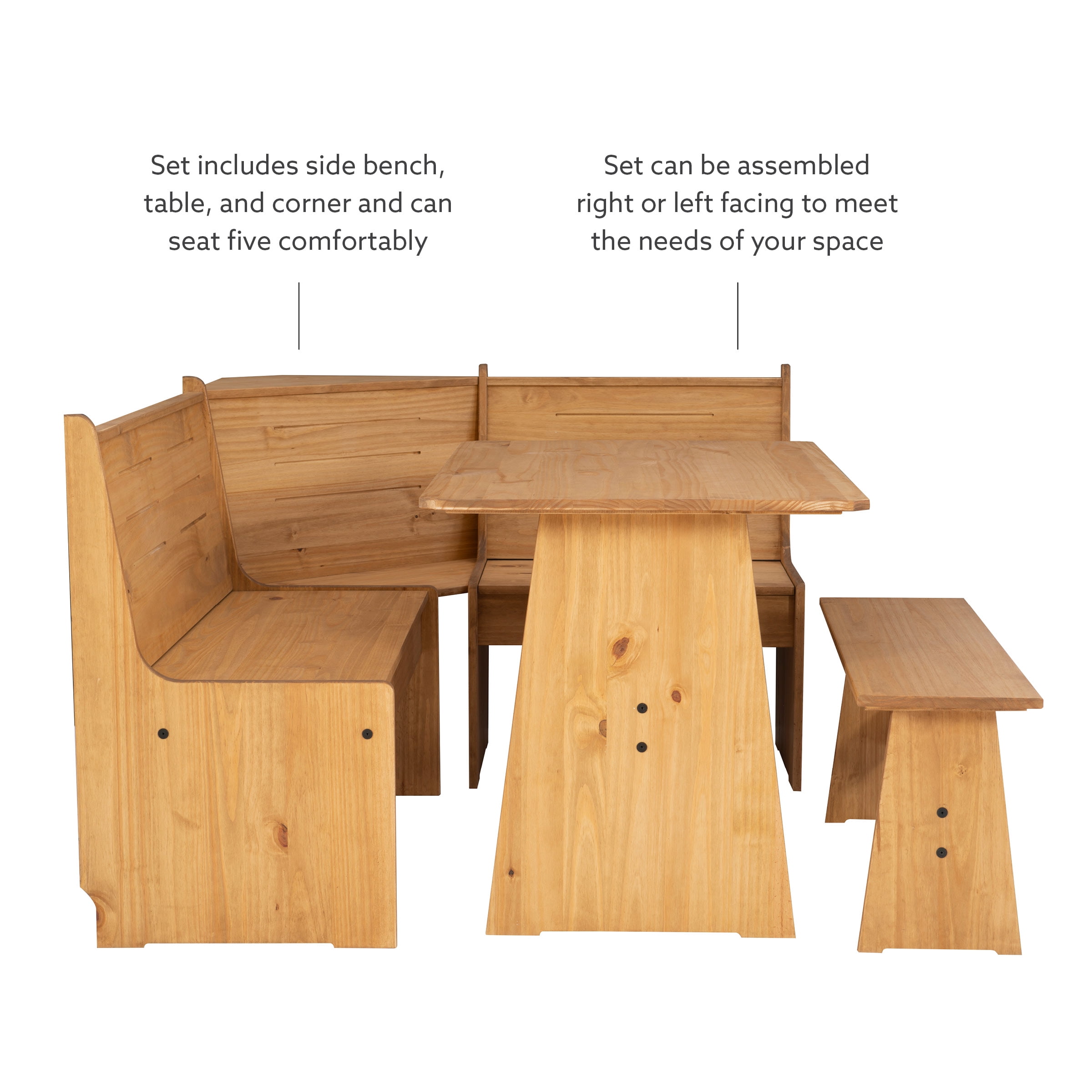 Linon Wickford 3-Piece Coastal Corner Breakfast Nook Philippines | Ubuy
