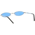 Retro Small Oval Sunglasses Slim Arms Color Tinted Flat Lens 51mm ...
