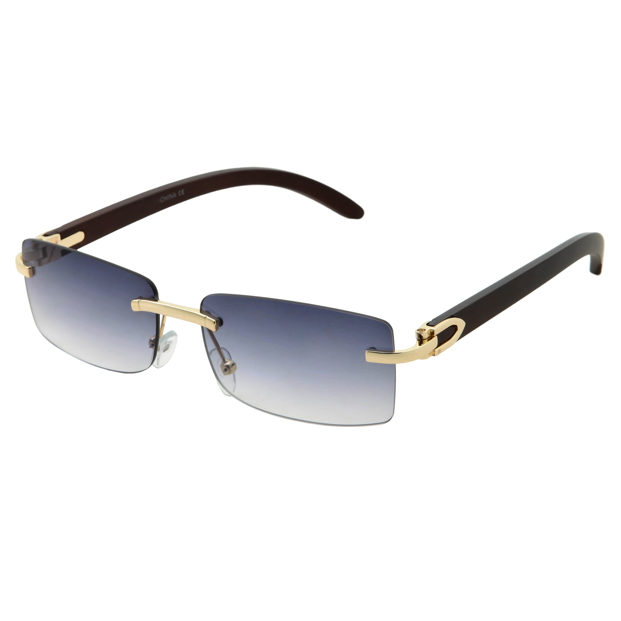 grinderPUNCH Slim Rimless Rectangular Aviator Adult for Men Women ...