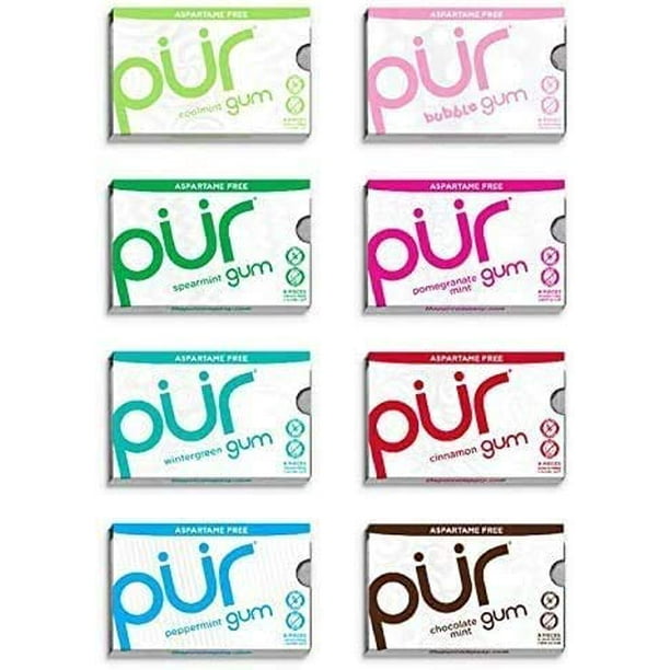 PUR 100% Xylitol Chewing Gum, Sugarless Variety Bulk, Sugar free ...