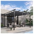 10' x 10' Outdoor Retractable Pergola Canopy, Aluminum Patio Pergola ...