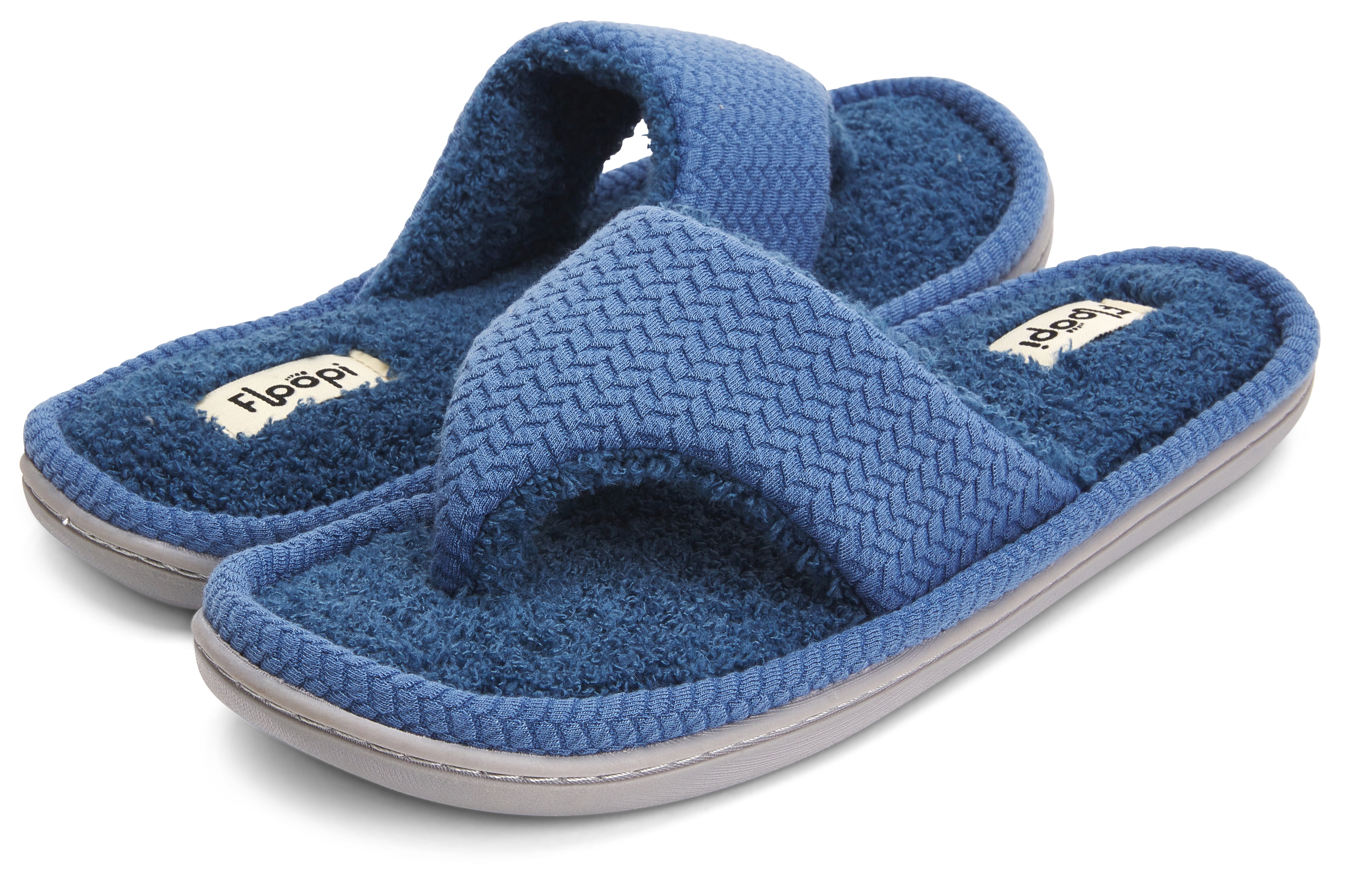 Floopi Women's Memory Foam Soft Knit Thong Slipper W/French Terry ...