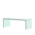 Resenkos Rounded Edges Glass Coffee Table Accent Cocktail Side Table ...