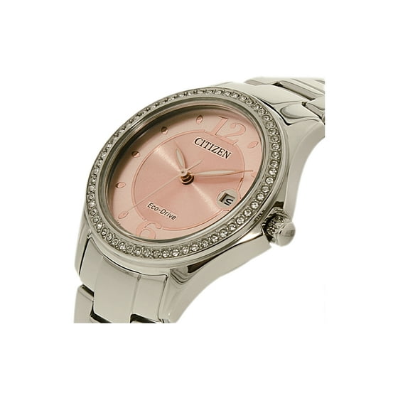 CITIZEN - Citizen Women's Eco Drive Swarovski Crystal Pink Face Watch ...