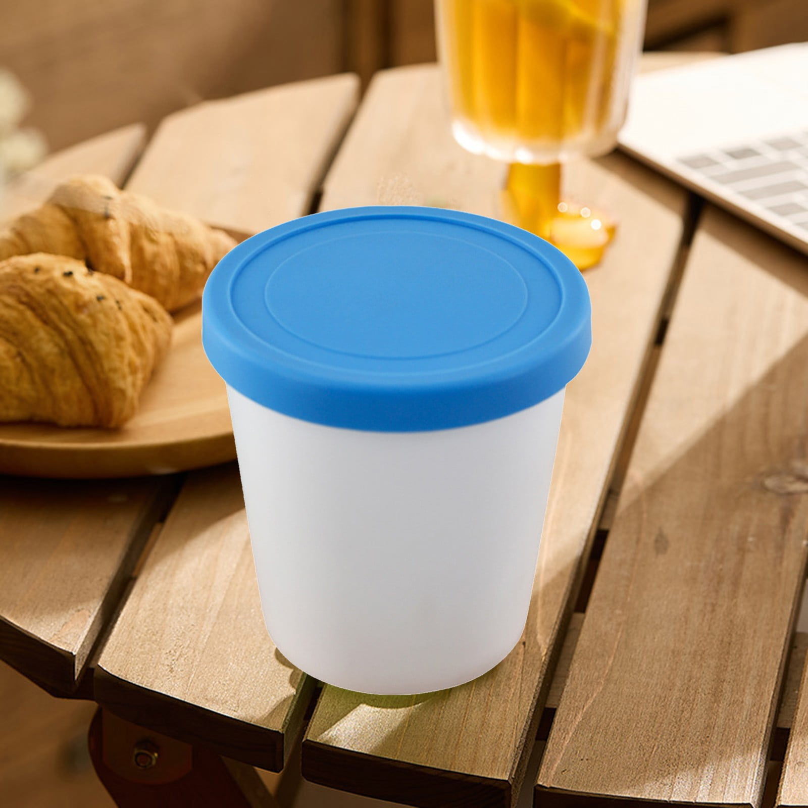 CRCMUHE Gobelet Rond en Plastique pour Stockage Alimentaire avec Large ...