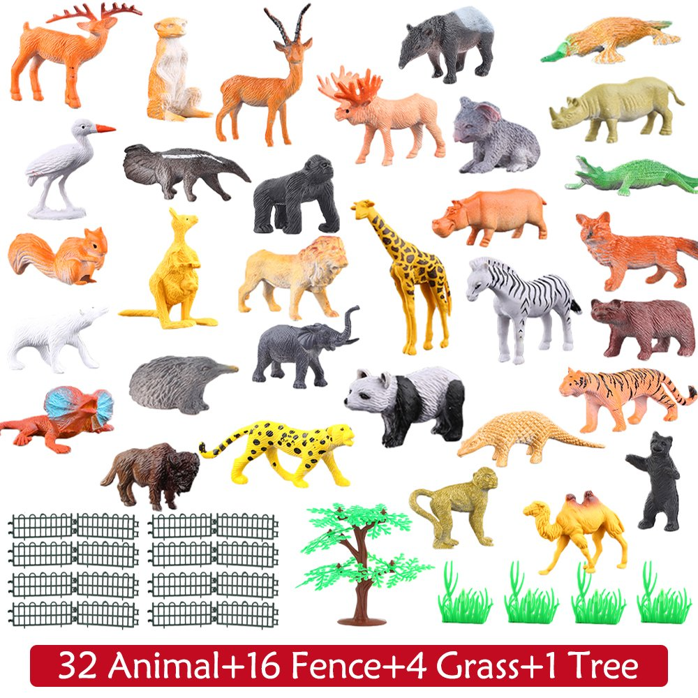 Safari Animals Figures Toys, Realistic Jumbo Wild Zoo Animals Figurines ...