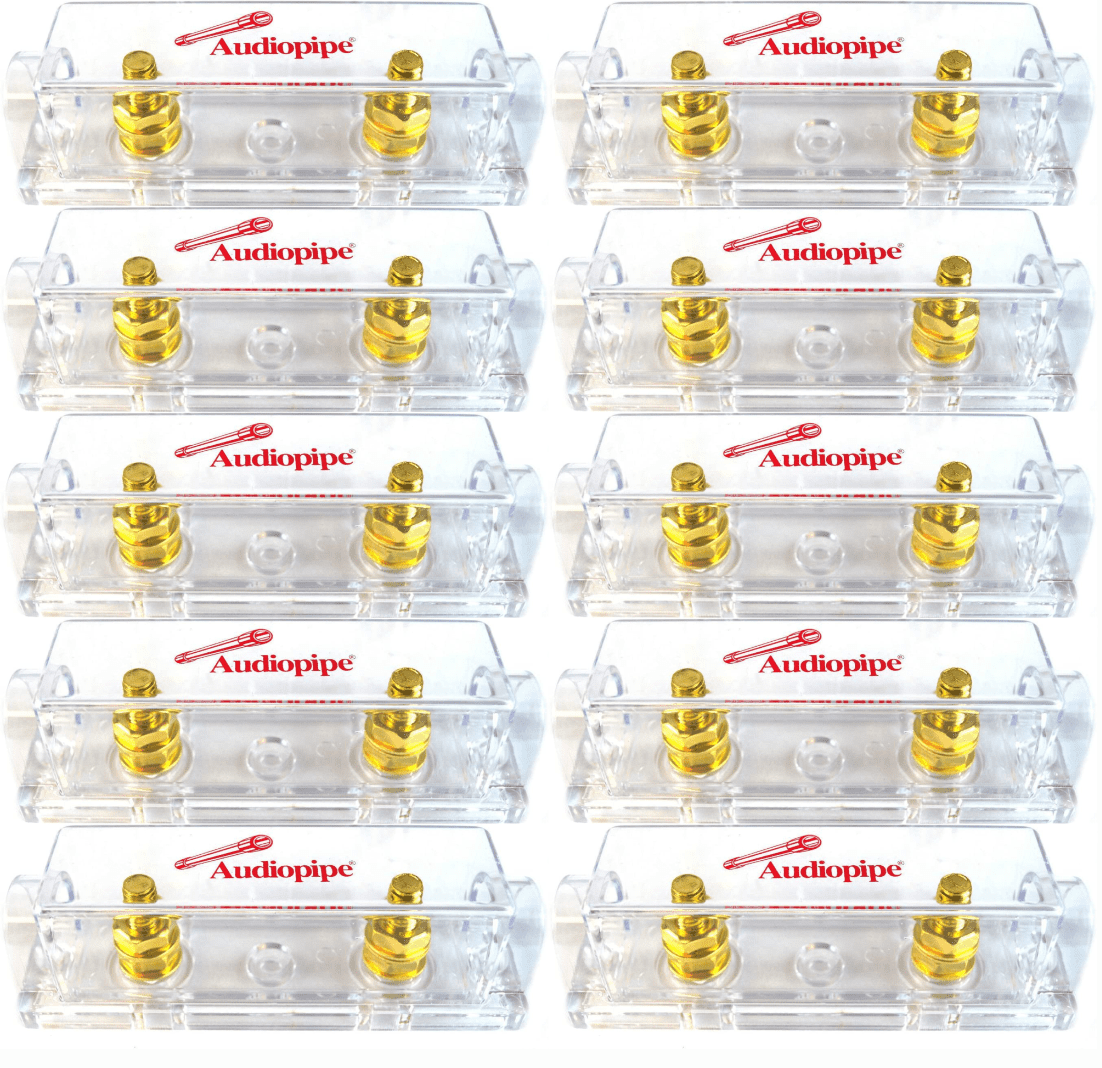 10 Pack Audiopipe Heavy Duty ANE ANL 24 Kt Gold Finish Fuse Holder ...