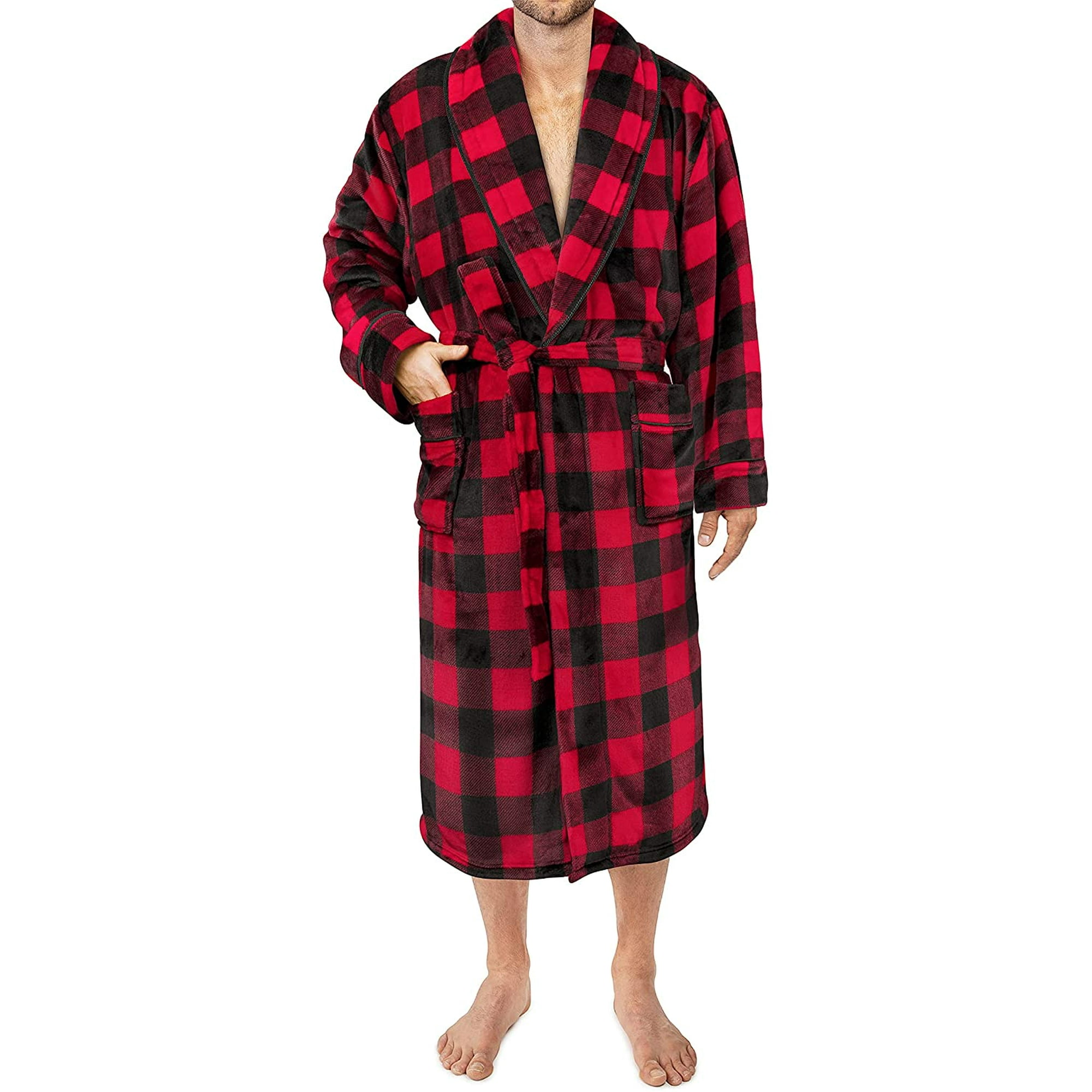 Click here for Ciuitoa Mens Fleece Robe Soft Warm Bathrobe For Me... prices