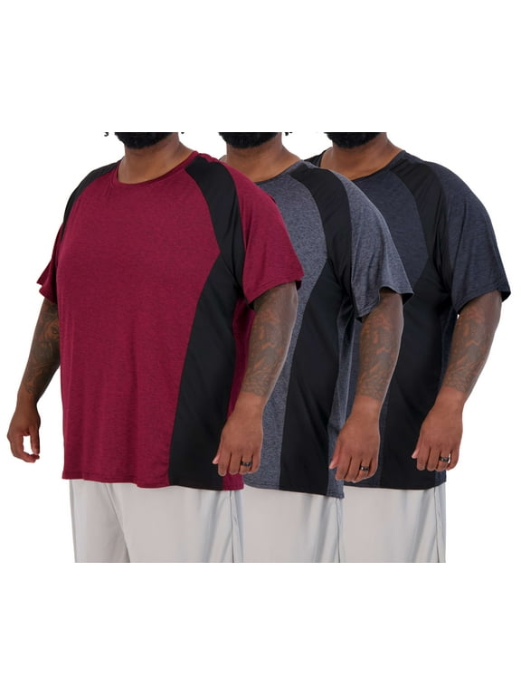 Real Essentials 3 Pack: Menâ s Big & Tall Tech Stretch Long-Sleeve ...