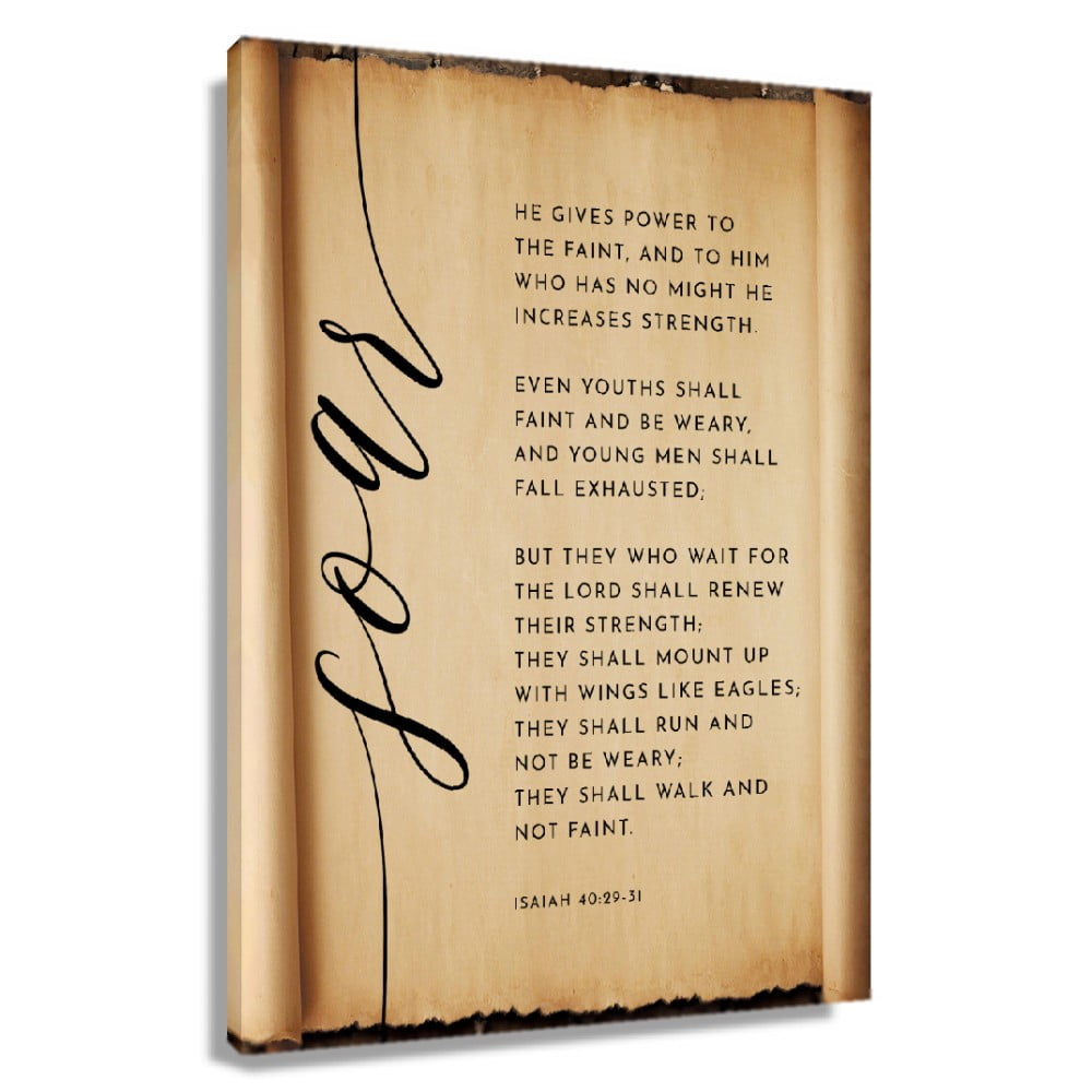 Vintage Isaiah 40 29-31 Wall Art Bible Verse Poster Room Decor For ...