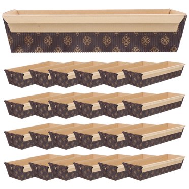 [30 Pack] 1 LB Kraft Paper Bread Loaf Pan Disposable Corrugated ...