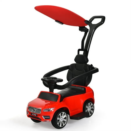 Costway 3 in 1 Licensed Volvo Kids Ride On Push Car Stroller for ...
