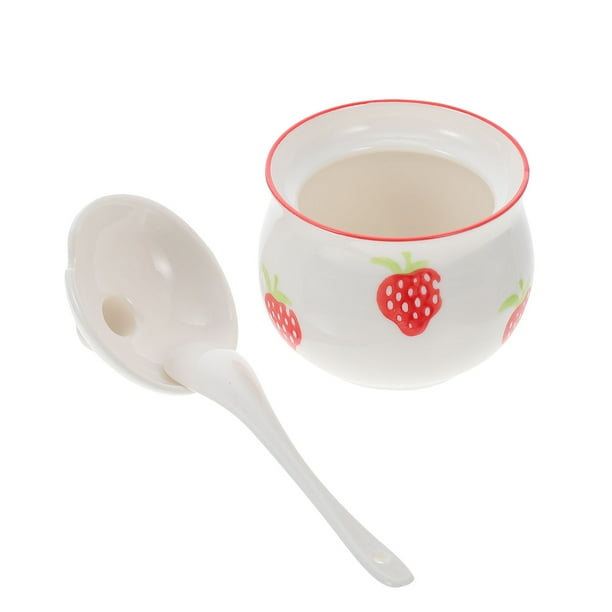 Sugar Jar Seasoning Bowl Can Spoon Pourer Holder Containers Storage Set ...