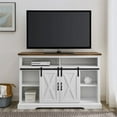 Pemberly Row Farmhouse Wood Barn Door TV Console for TVs up to 52" in ...