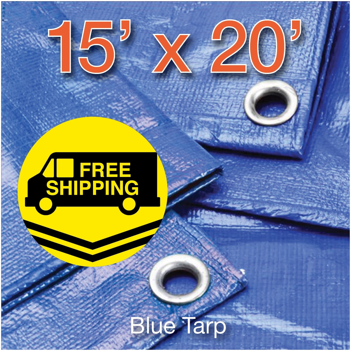 15' X 20' Multi Purpose Blue Poly Tarp Cover Tent Shelter RV Camping ...