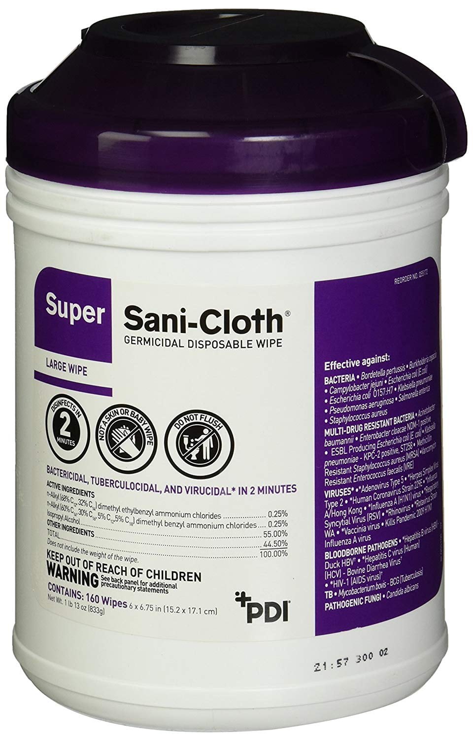 Professional Disposables Surface Disinfectant Super Sani-Cloth Wipes ...
