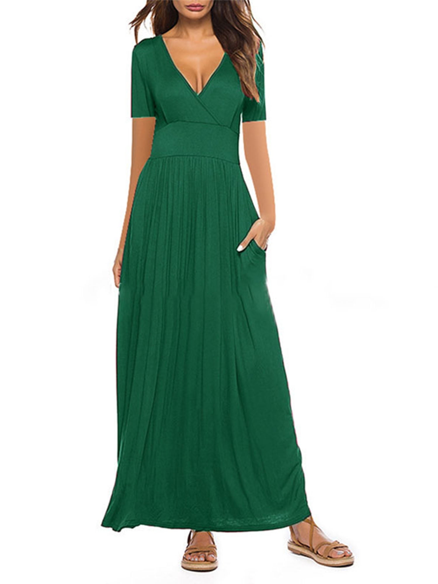 Uhndy Women Summer Maxi Dresses Casual Boho Beach Long Dress With ...