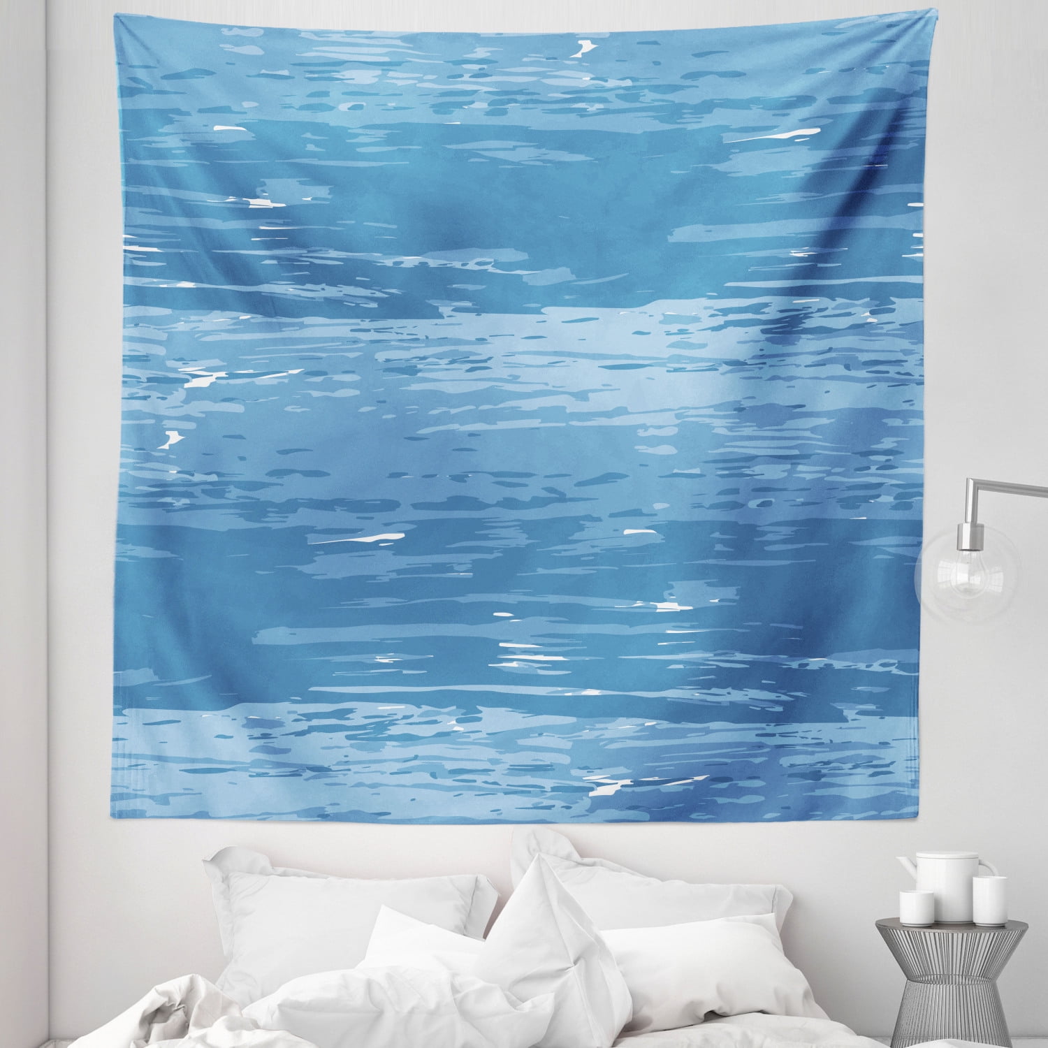 Ocean Theme Tapestry, Abstract Aquatic Camouflage Look Water Surface ...