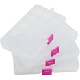 4 count 15 Grids 6.85 Inch x 3.85 Inch Adjustable Small Removable Clear ...