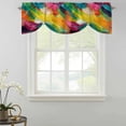 Abstract Oil Painting Tie Up Valance Curtains Rainbow Pigment Art ...