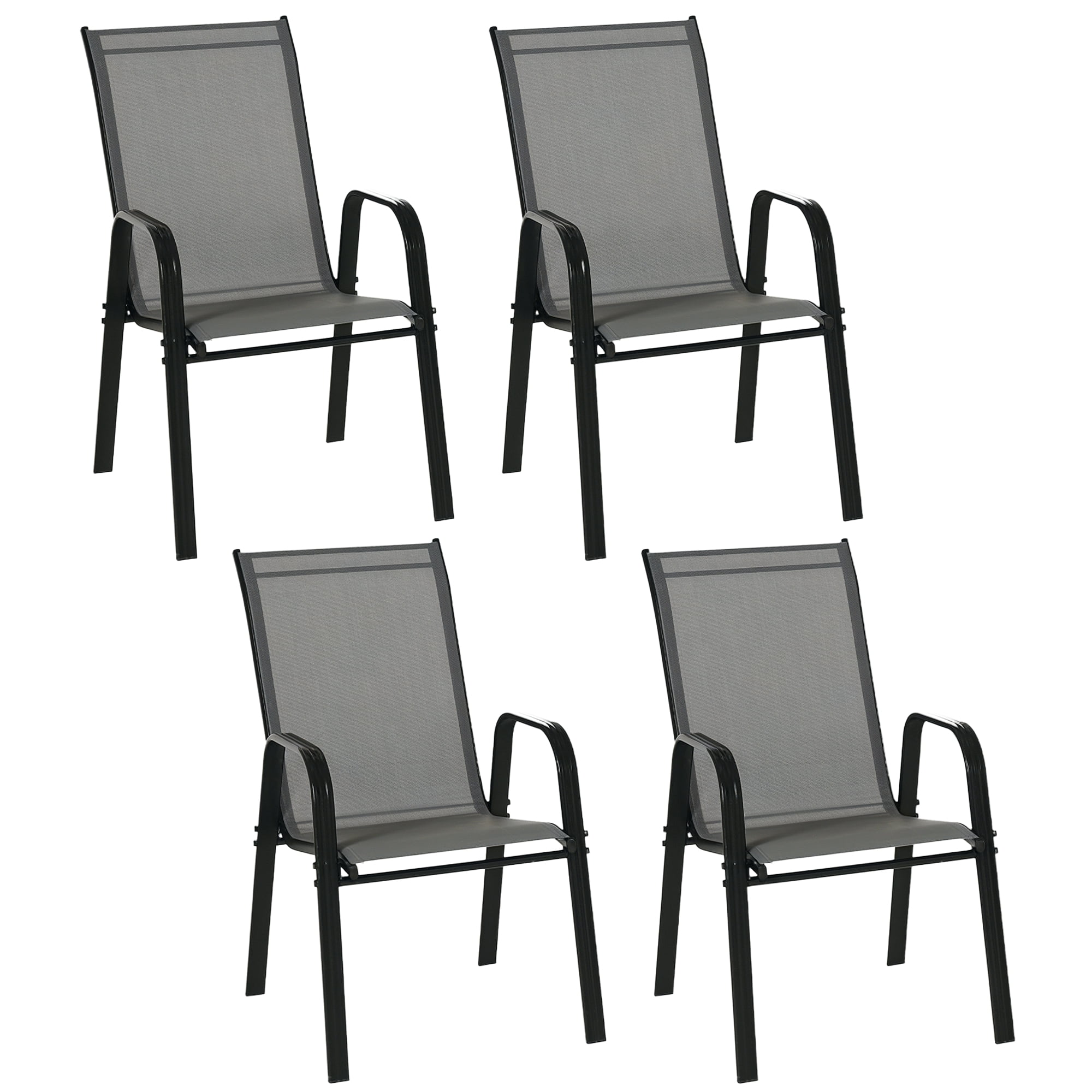Click here for Outsunny Set Of 4 Patio Dining Chairs With Armrest... prices