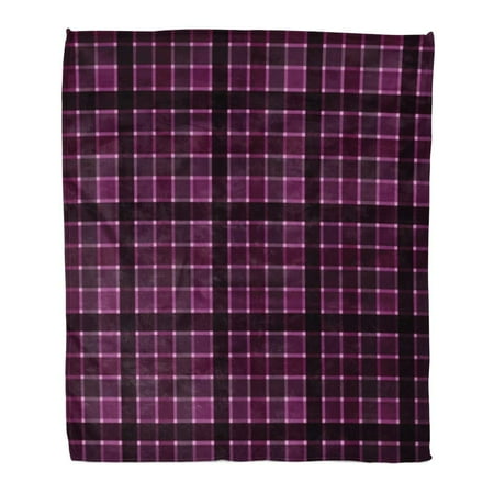 NUDECOR Flannel Throw Blanket Red Checked Plaid Pattern Printing in ...