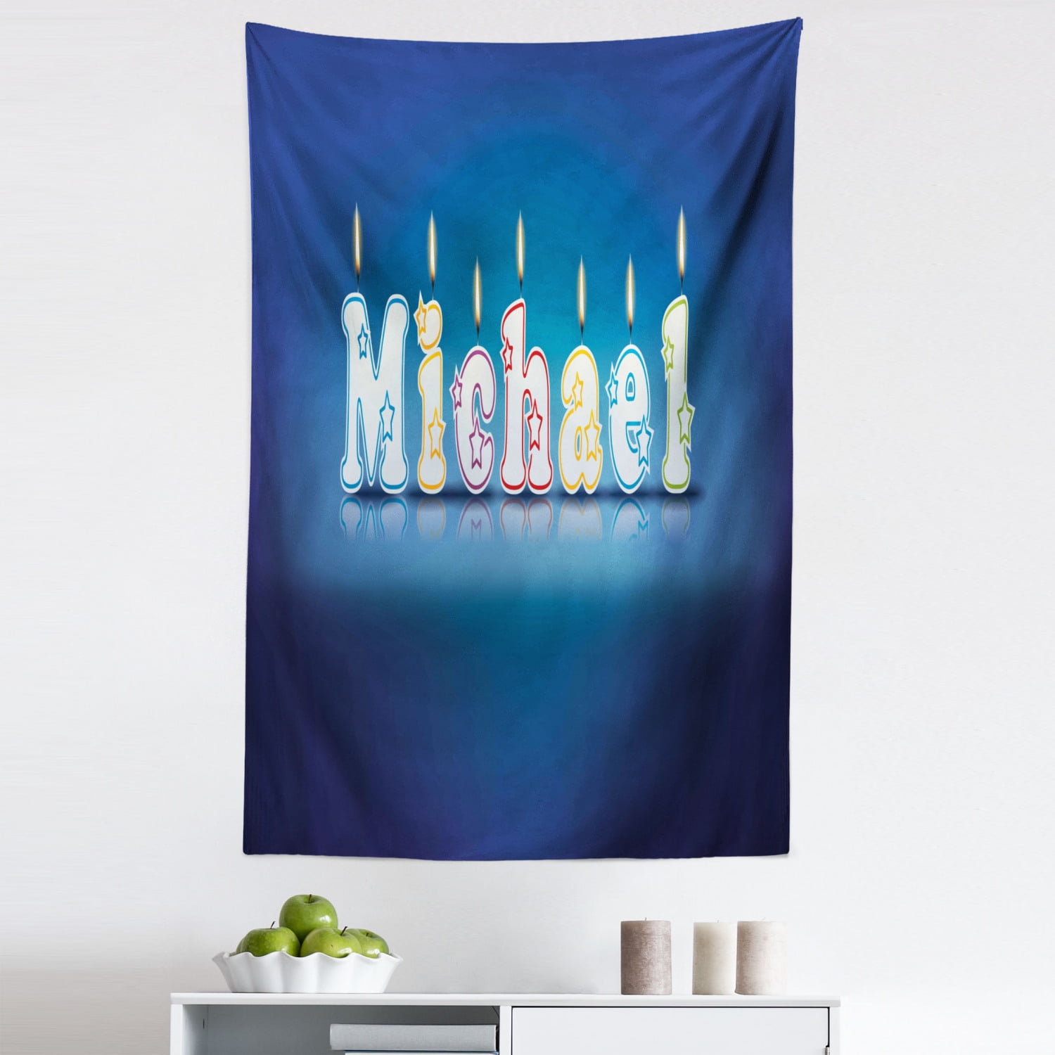 Michael Tapestry, Boys Name Letter Design for Delicious Birthday Party ...