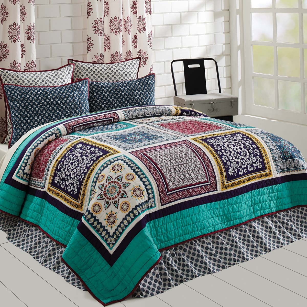 Turquoise Green Boho & Eclectic Bedding Mariposa Cotton Pre-Washed ...