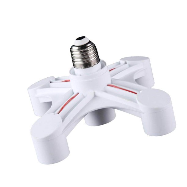 5 in 1 E27 to E27 Base Socket Splitter Socket Splitter LED Light Lamp ...