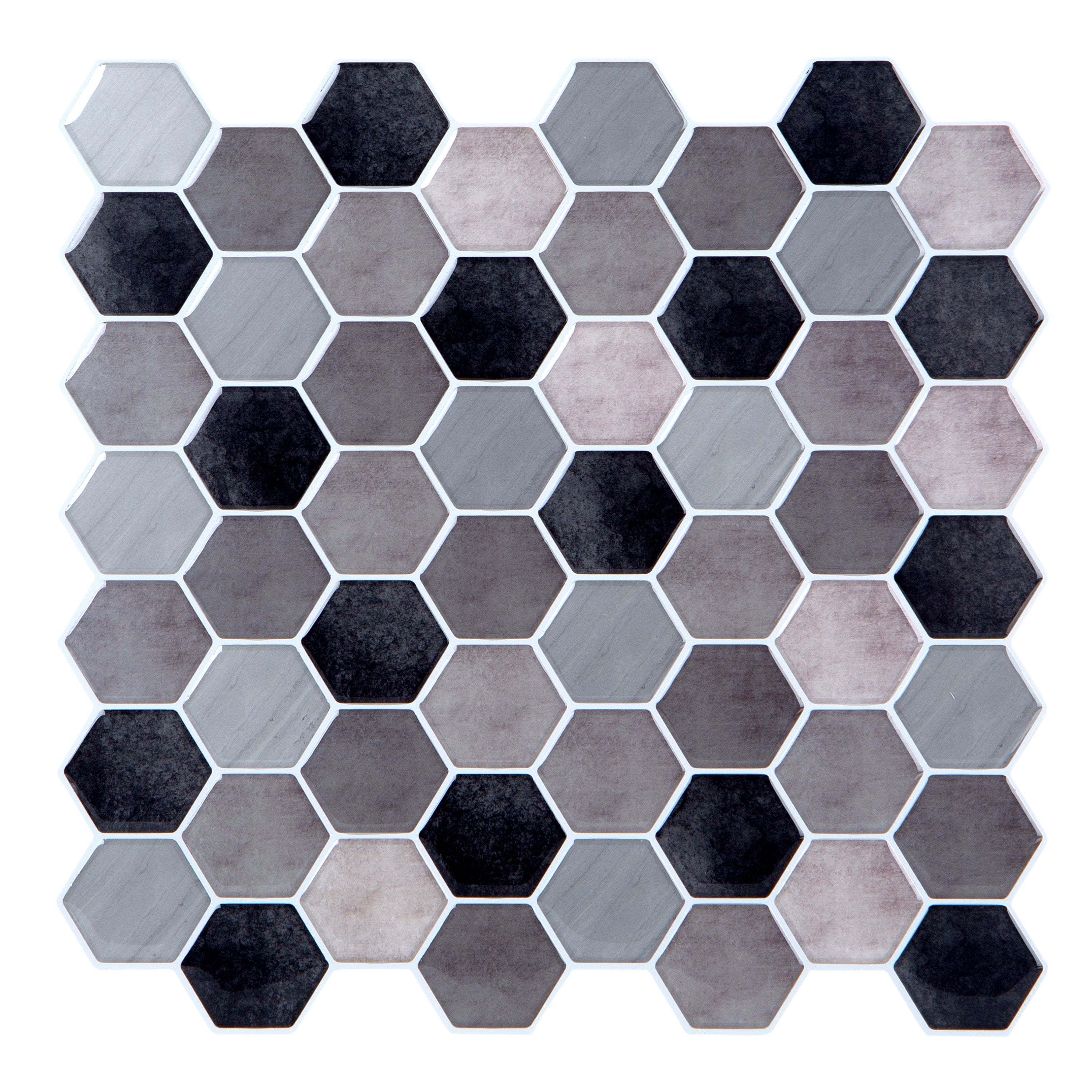 Simplify 4 Pack Mini Hexagon Peel And Stick Wall Tile - Greys-10.2X10.2 ...