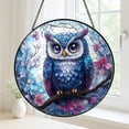 Colorful Owl Stained Glass Window Hanging Decorative - Walmart.com