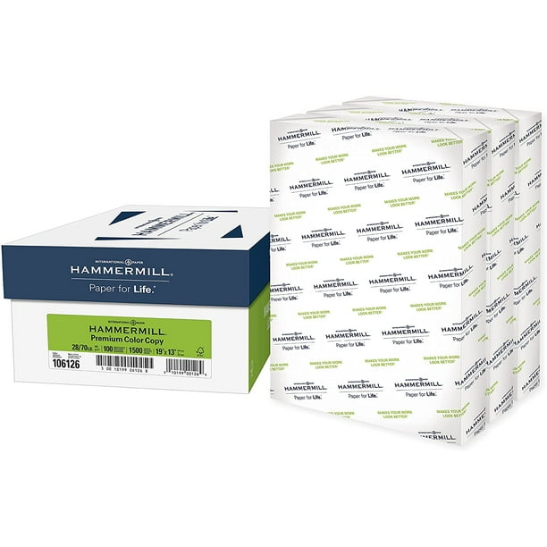 Hammermill Color Copy Premium Paper, 28 lb., 13" x 19", 1,500 Sheets, 3 ...