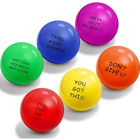 Xizioo 6 Pieces Motivational Stress Balls for Kids and Adults Quote ...
