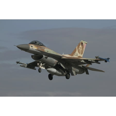 An F-16C Barak of the Israeli Air Force landing at Hatzor Air Force ...