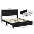 Homfa Full Size Bed Frame, Built-in Storage, PU Leather, Adjustable ...