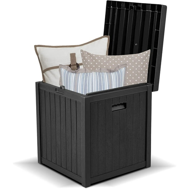 Royalcraft 51 Gallon Small Waterproof Plastic Resin Deck Box, Outdoor ...