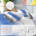 Blue and Grey Gradient Twin Duvet Cover Set, Minimalist Royal Blue Gray ...