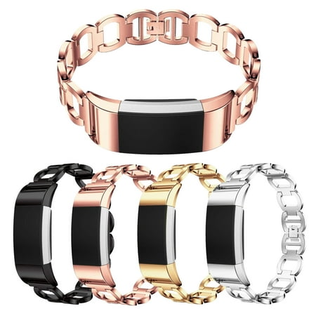 StrapsCo Stainless Steel Metal Chain Link Watch Band Strap for Fitbit ...
