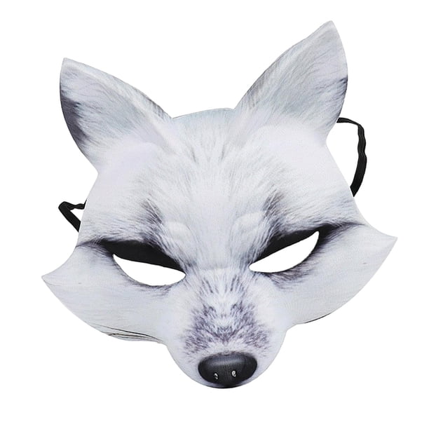 Lowrie Animal Half Face Party Photo Props Face Halloween Costume White ...
