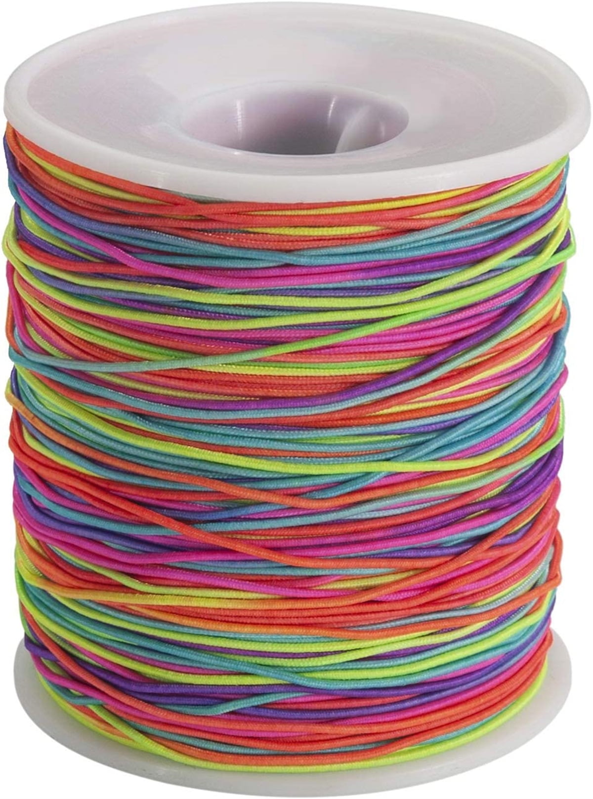 Casewin 1mm Elastic Cord Rainbow Bead Cord Elastic Thread Beading